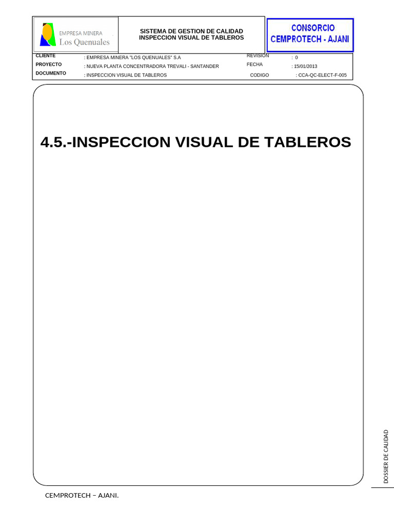 4.5.-Inspeccion Visual de Tableros. | PDF