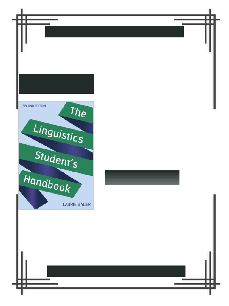 The Linguistics Student s Handbook 2nd Edition Laurie Bauer eBook early ...
