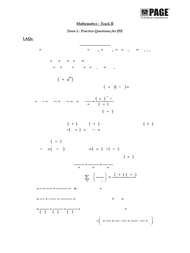 S1 - Maths - Track II - Practice Qs For Term-2 | PDF | Mean ...