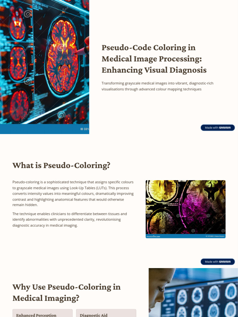 Pseudo Code Coloring in Medical Image Processing Enhancing Visual ...