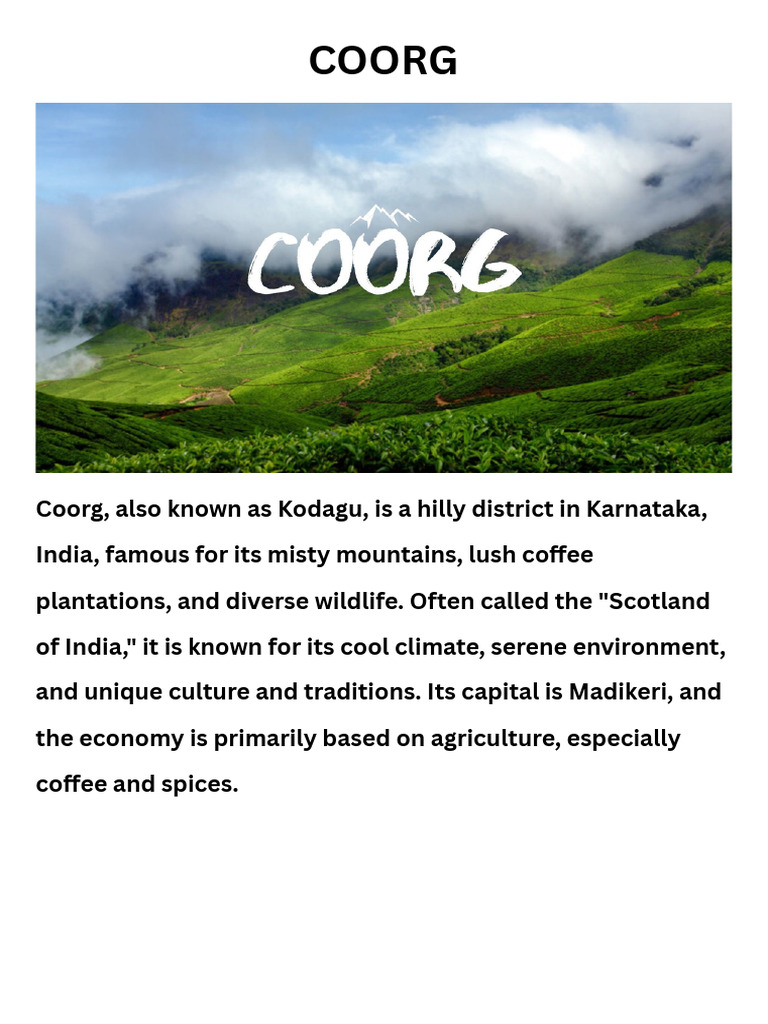 COORG....... | PDF