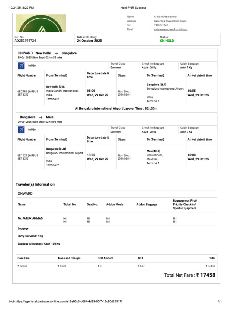 E-Ticket PNR Success | PDF | Airlines | Civil Aviation