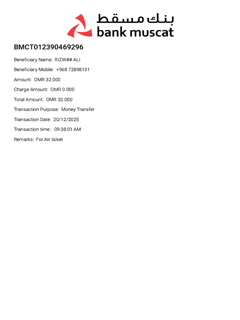 BankMuscatReceipt 13 | PDF