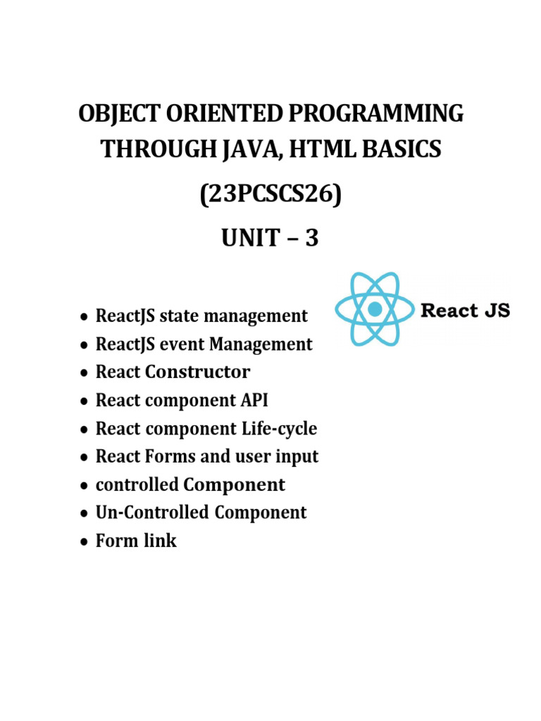 oops unit 3 | PDF | Document Object Model | Class (Computer Programming)