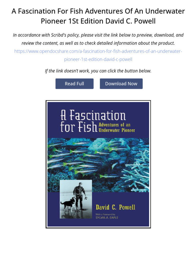 A Fascination for Fish Adventures of an Underwater Pioneer 1st Edition ...