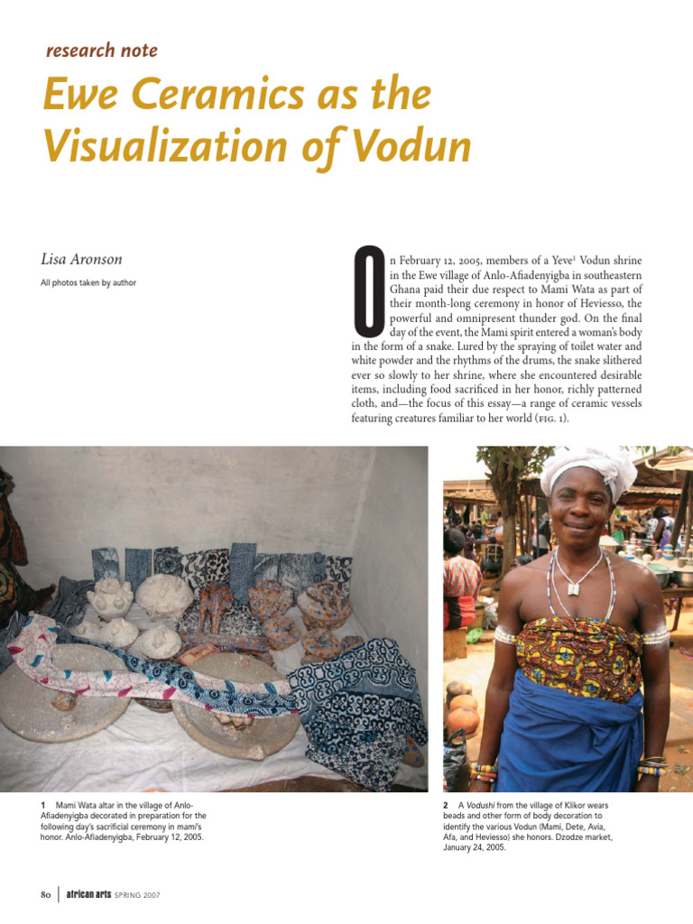 [African Arts 2007-Mar Vol. 40 Iss. 1] Aronson, Lisa - Ewe Ceramics as ...