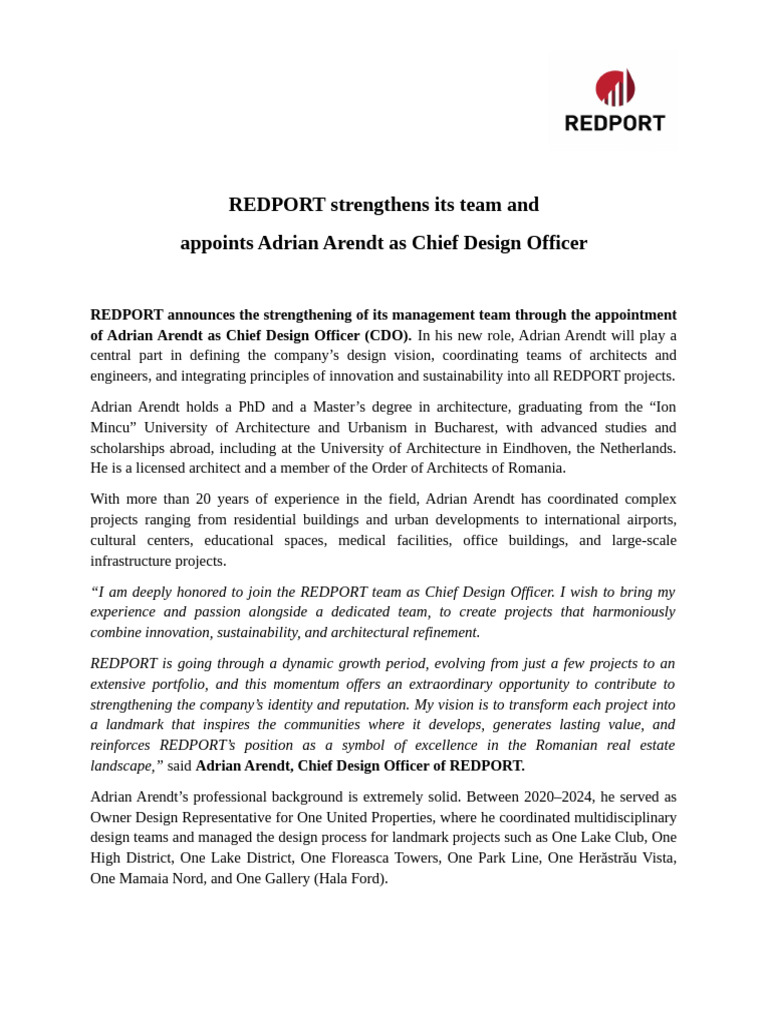 REDPORT is Strengthening Its Team - Appoint Adrian Arendt _16.09.2025 ...