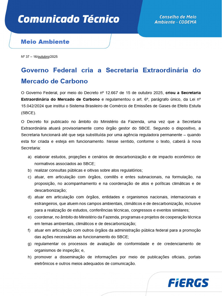 Ct37 Secretaria Extraordinaria Do Mercado de Carbono e Mais 1 | PDF ...