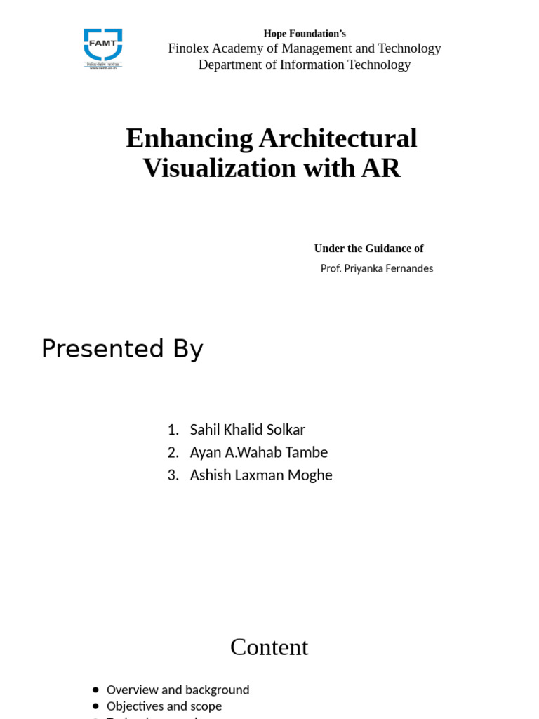 AR for Architectural Visualization | PDF | Augmented Reality | 3 D ...