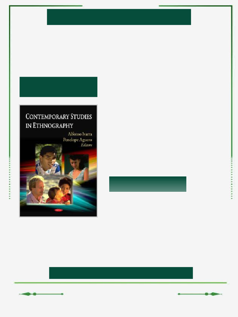 Contemporary Studies in Ethnography 1st Edition Alfonso Ivarra ebook ...