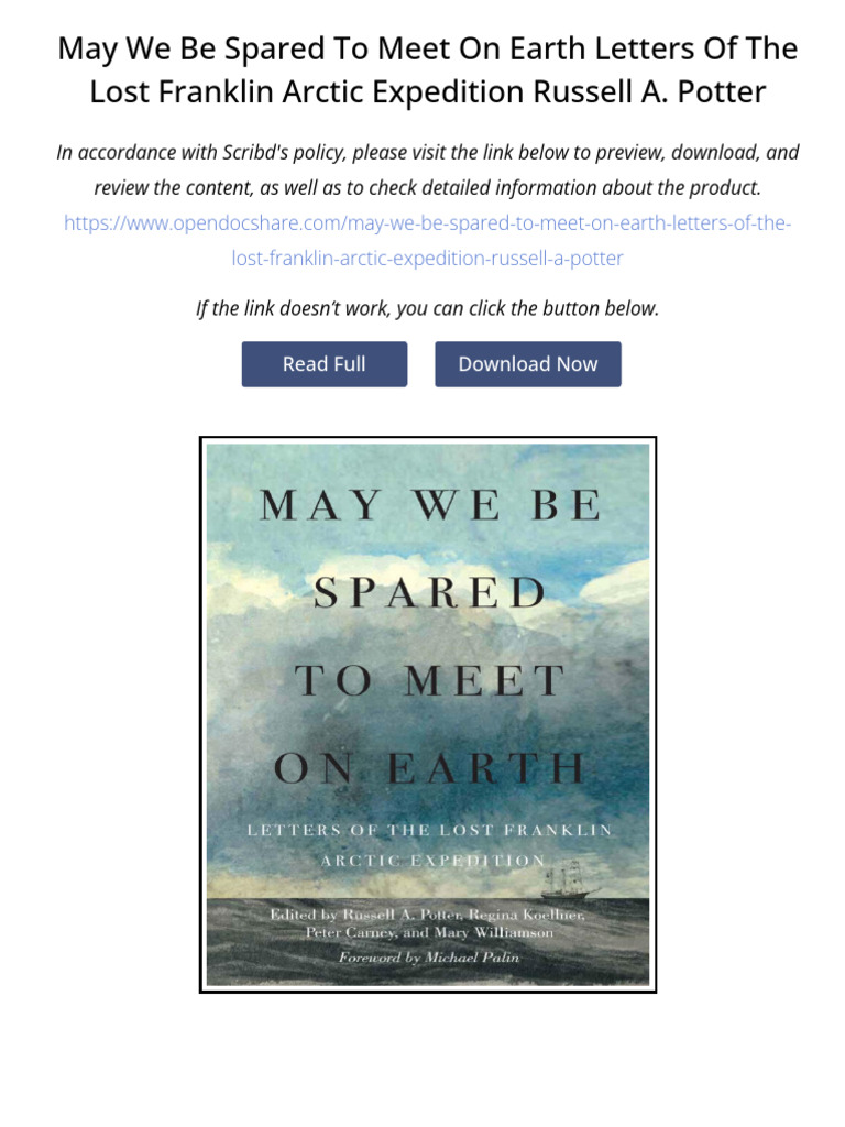 May We Be Spared to Meet on Earth Letters of the Lost Franklin Arctic ...