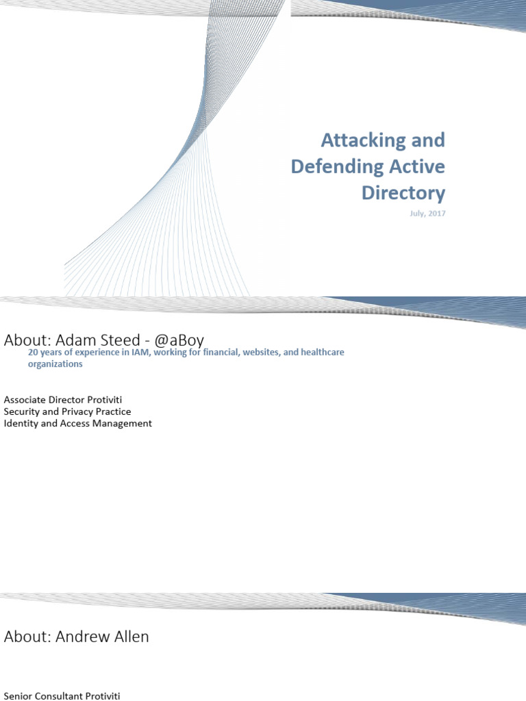 DEF CON 25 Workshop Adam Steed Attacking Active Directory and Advanced ...