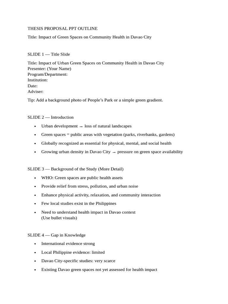 Thesis Proposal PPT Outline | PDF