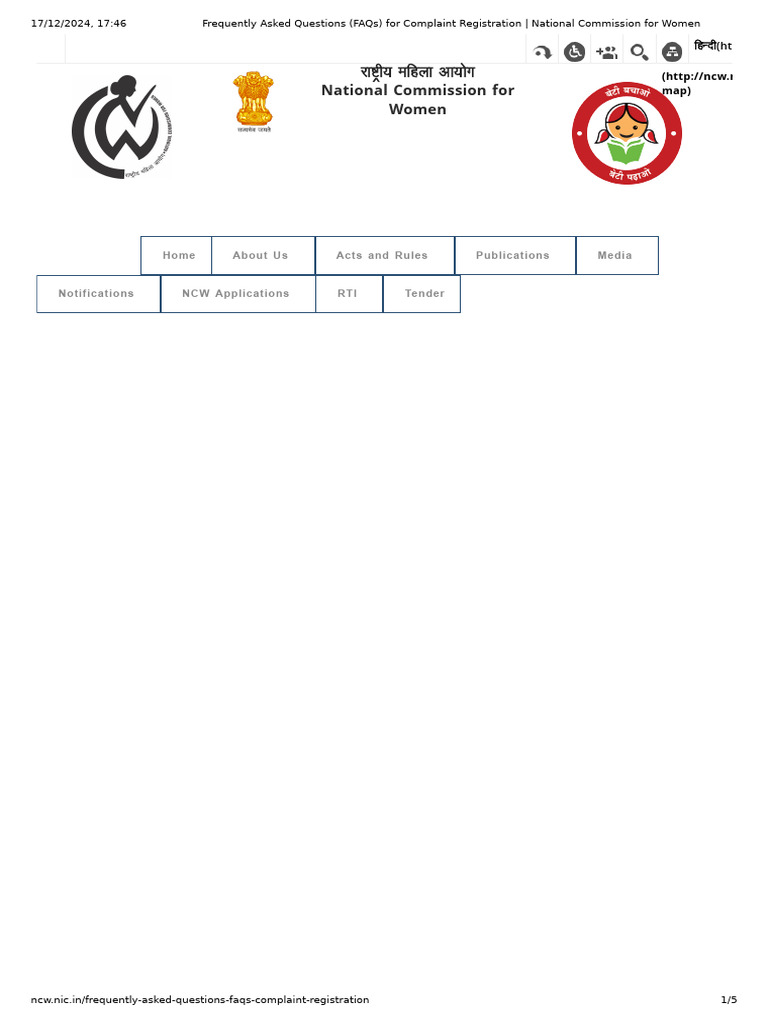 National Commission for Women Complaint Guidelines | PDF | Gender ...