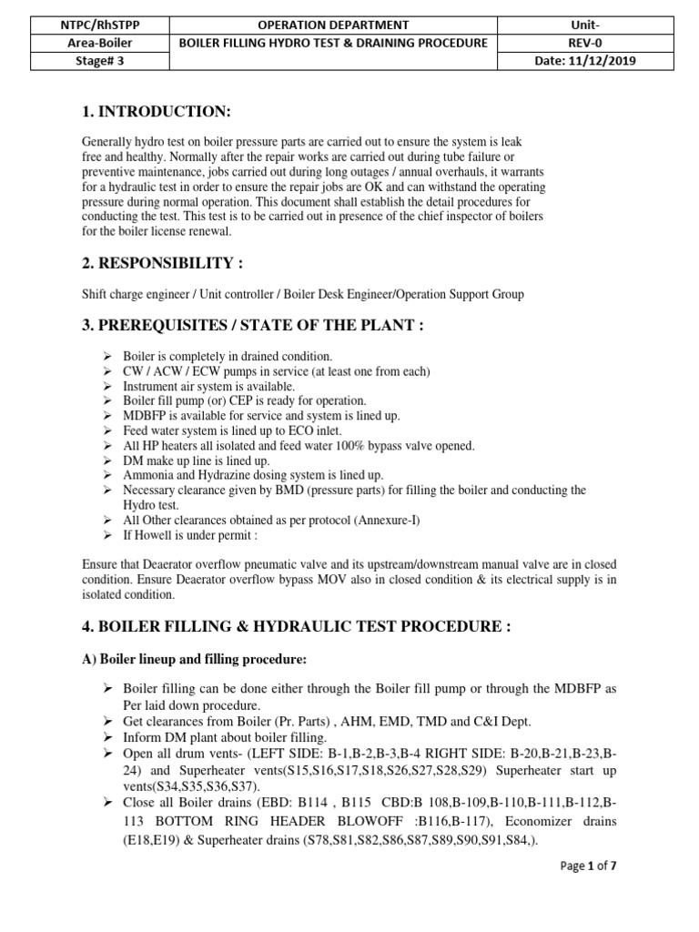 Hydro Test Procedure Stage-3 | PDF | Pump | Valve