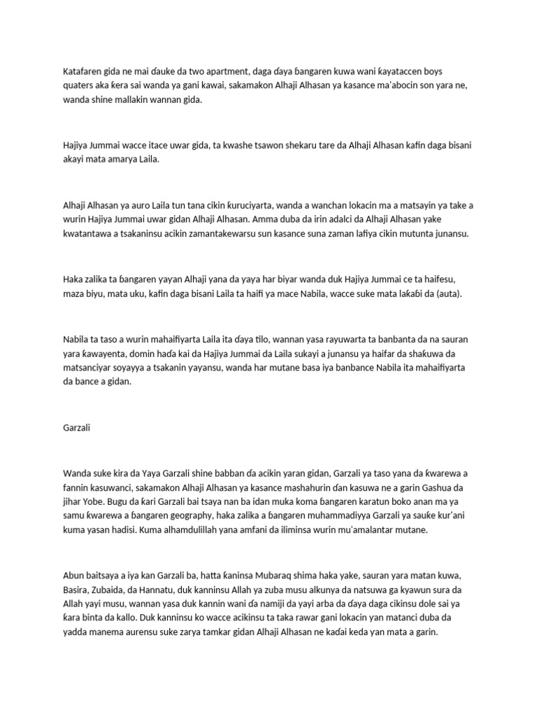 Jinina Book Complete Hausa Novels by Sagiryellow.doc by Novelz.com.Ng | PDF