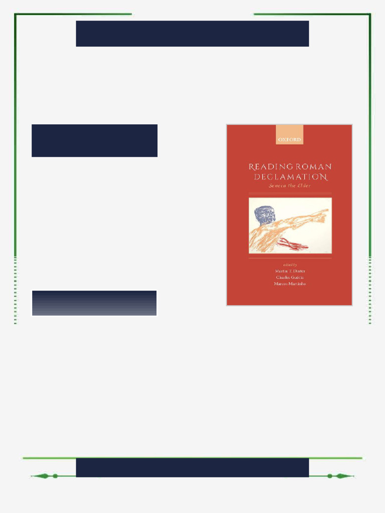 Reading Roman Declamation Seneca the Elder 1st Edition Martin T. Dinter ...