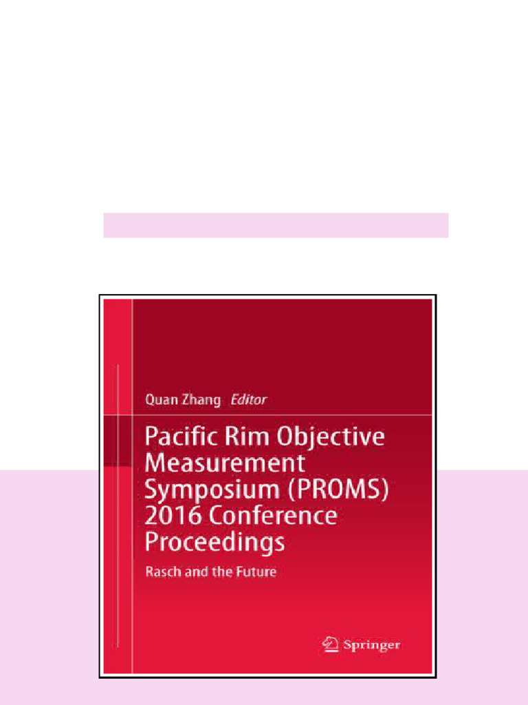 Pacific Rim Objective Measurement Symposium Proms 2016 Conference ...