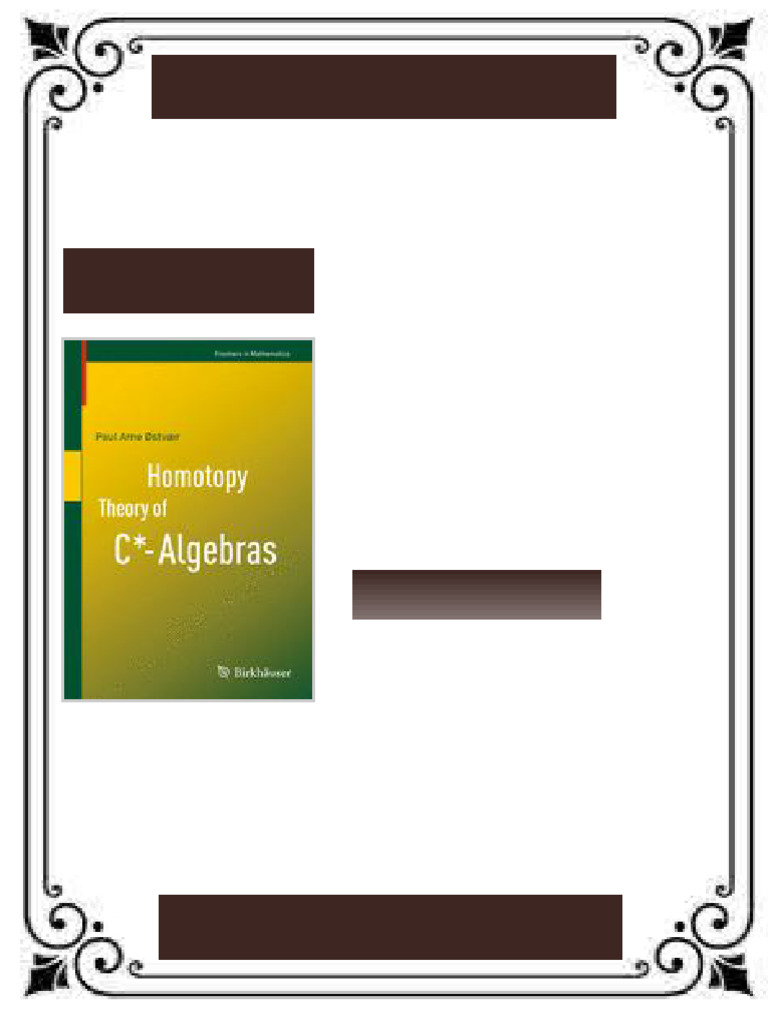 Homotopy Theory of C Algebras 1st Edition Paul Arne Østvær (Auth ...