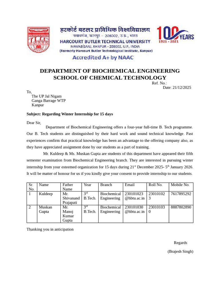 Department of Biochemical Engineering | PDF