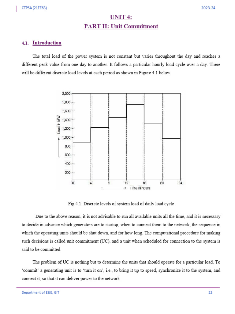 UNIT4 (Unit Commitment) Part 2 | PDF | Temperature | Electricity