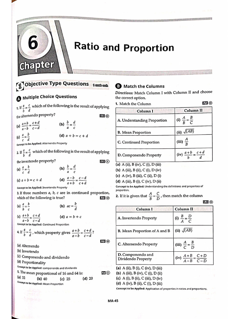 Chapter 6 - Ratio and Proportion | PDF