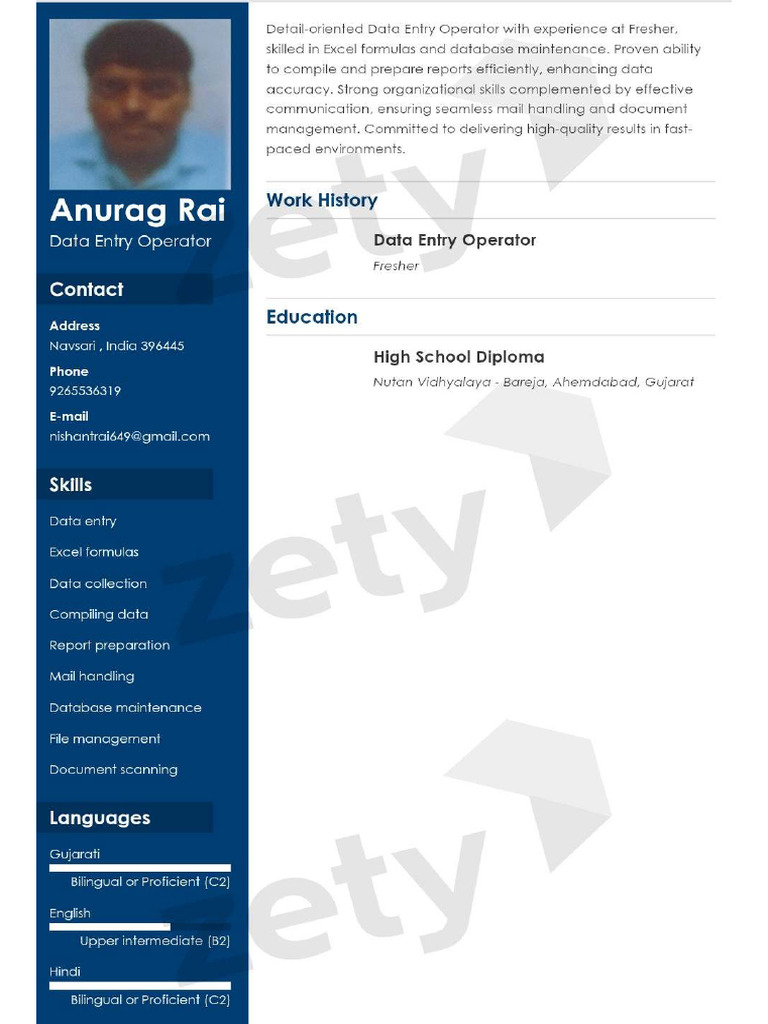 Anurag Rai Computer Operator Resume.pdf(1) | PDF