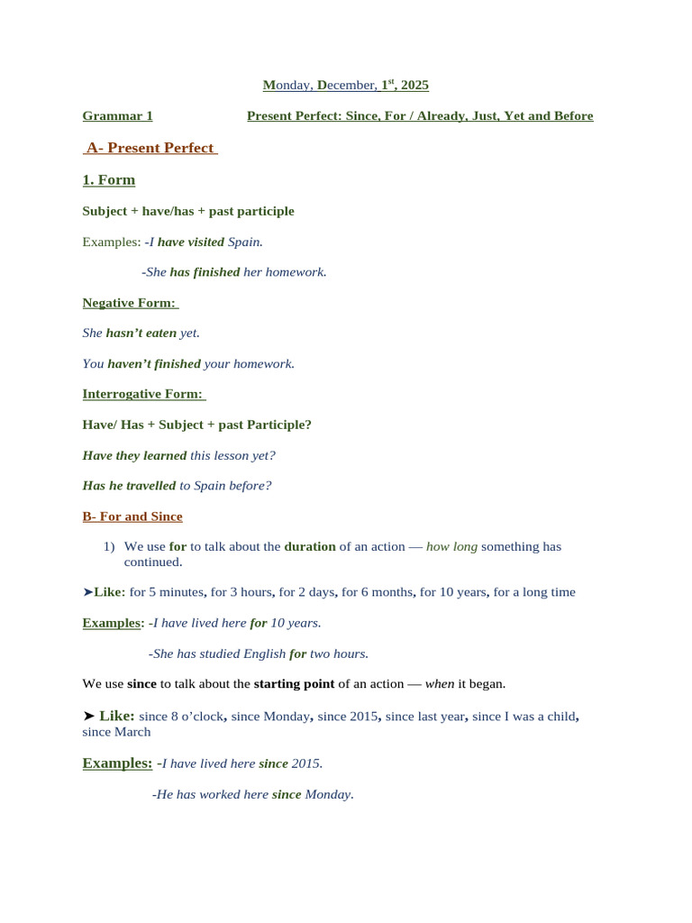 Unit 3 - Grammar Lesson | PDF | Grammatical Tense | Verb