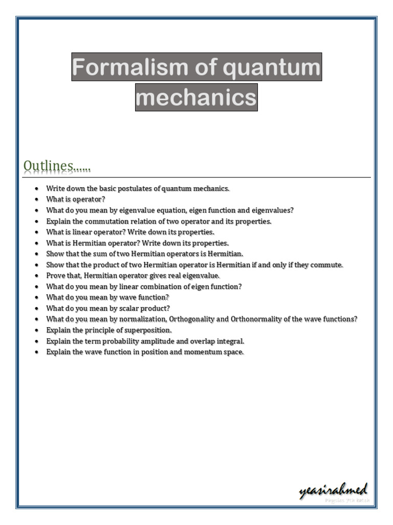 Quantum Mechanics 2 | PDF | Wave Function | Schrödinger Equation