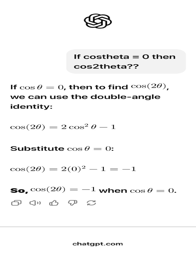 Cosine Double Angle | PDF