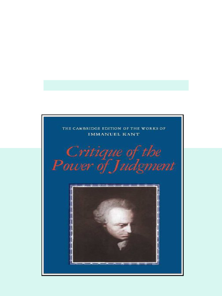 Critique of the Power of Judgment 1st Edition Immanuel Kant - ebook and ...