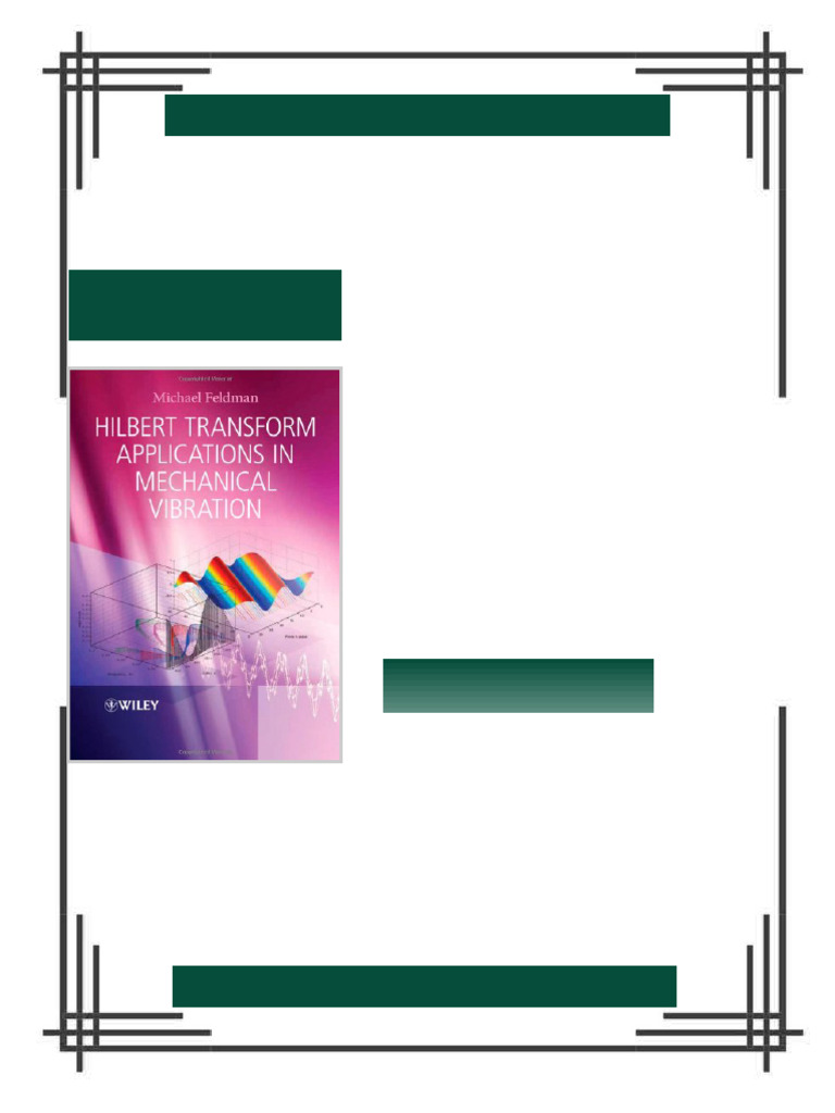 Hilbert Transform Applications in Mechanical Vibration 1st Edition ...