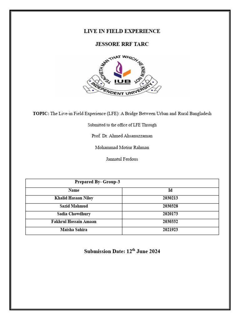 LFE REPORT GROUP 3 | PDF | Sustainability | Capacity Building