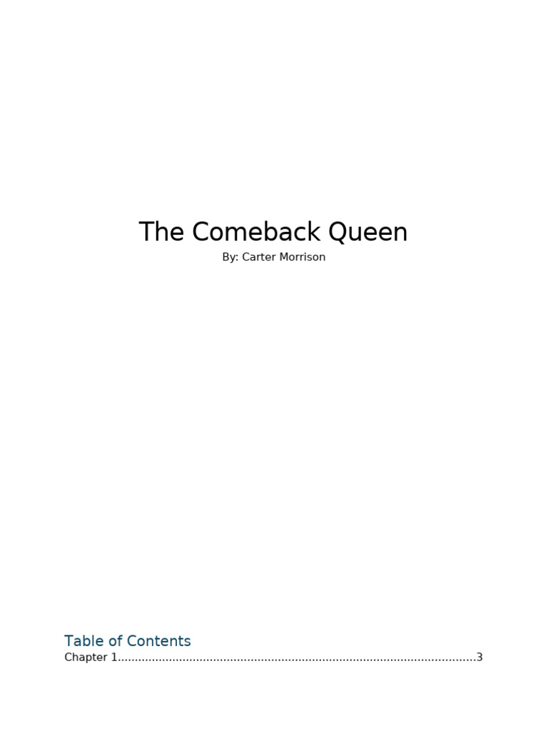 The Comeback Queen: Phoebe's Journey | PDF