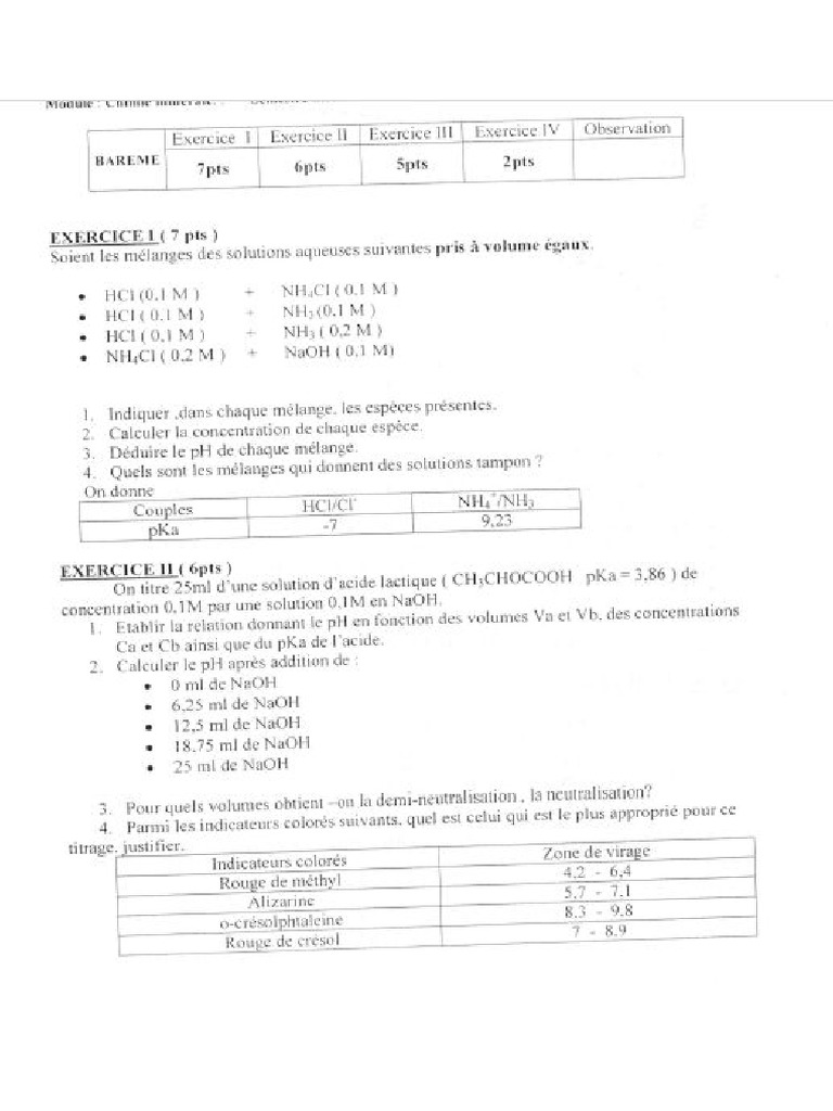 Chimie Exm.pdf | PDF