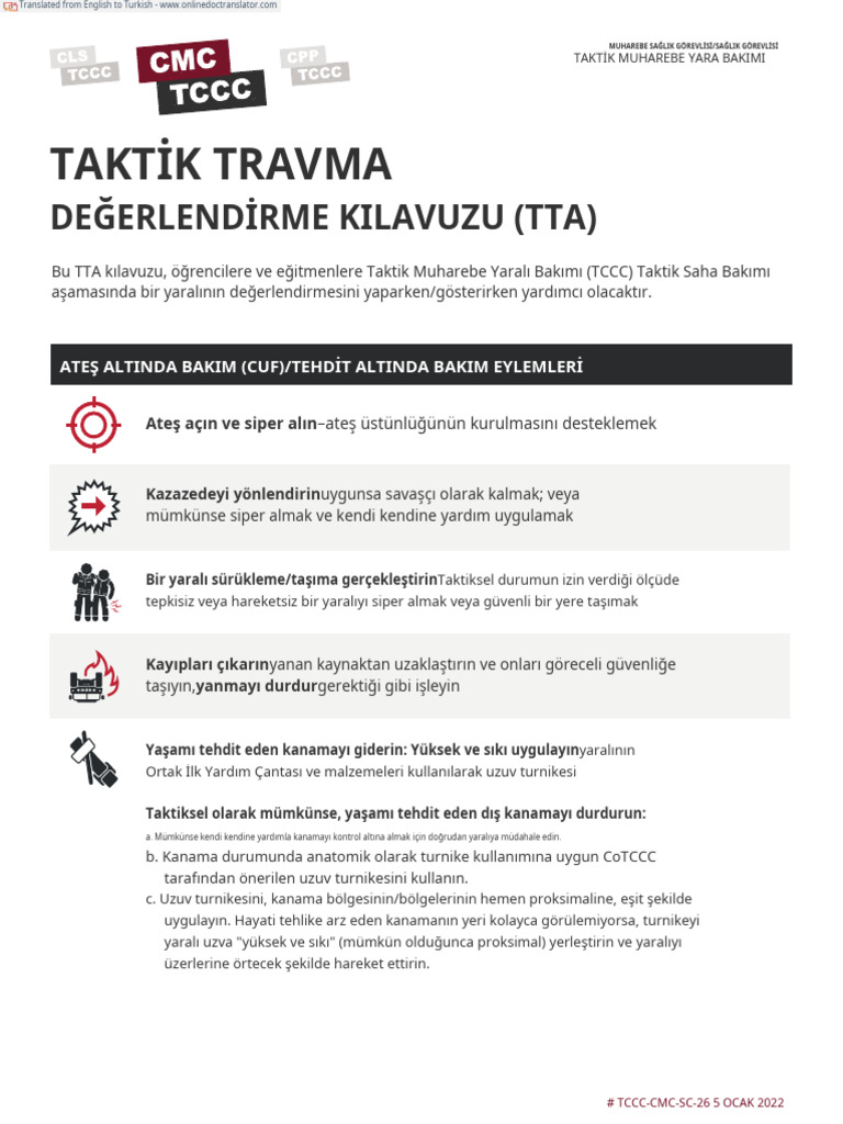 Skill Card Tactical Trauma Assessment Guide en.en.Tr | PDF