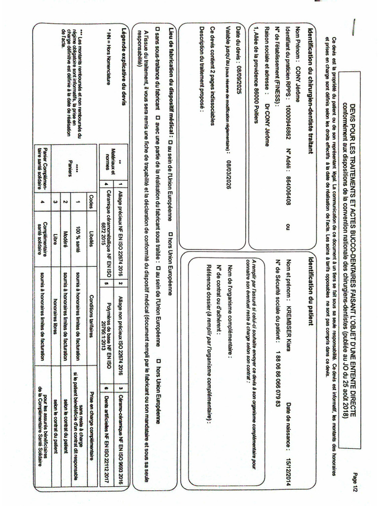 Devis Orthodontiste 20-09-2025 10.03 | PDF