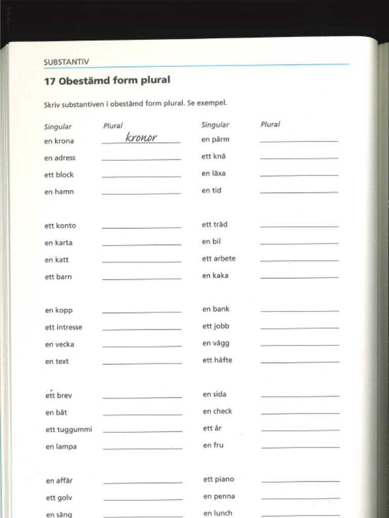 Plural Obestämd Form | PDF
