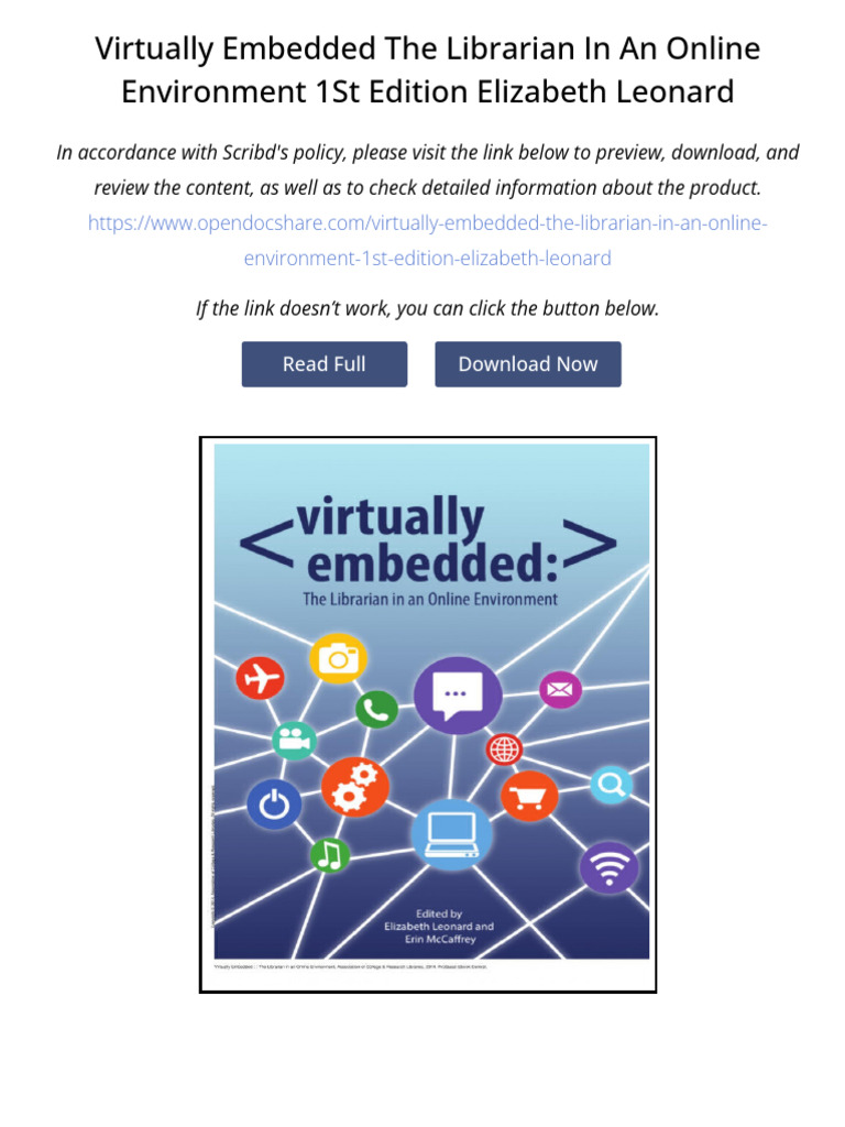 Virtually Embedded The Librarian in an Online Environment 1st Edition ...