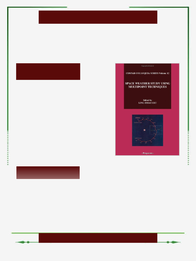 Space Weather Study Using Multipoint Techniques Proceedings of the ...