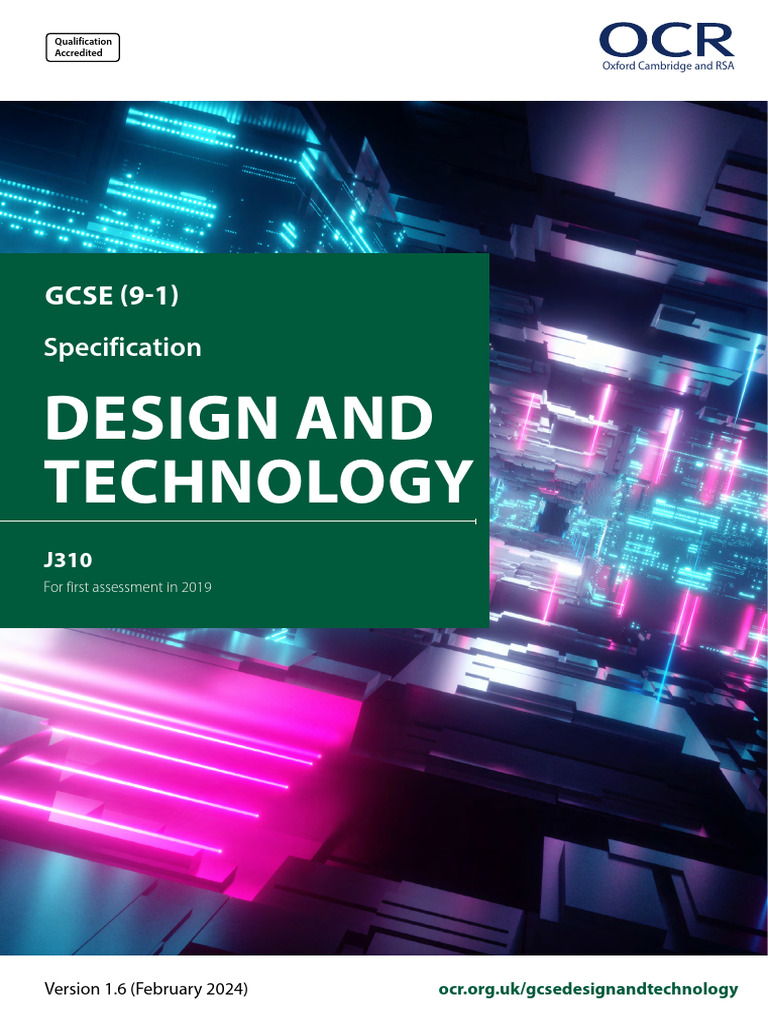 304658 Specification Accredited Gcse Design and Technology j310 | PDF ...