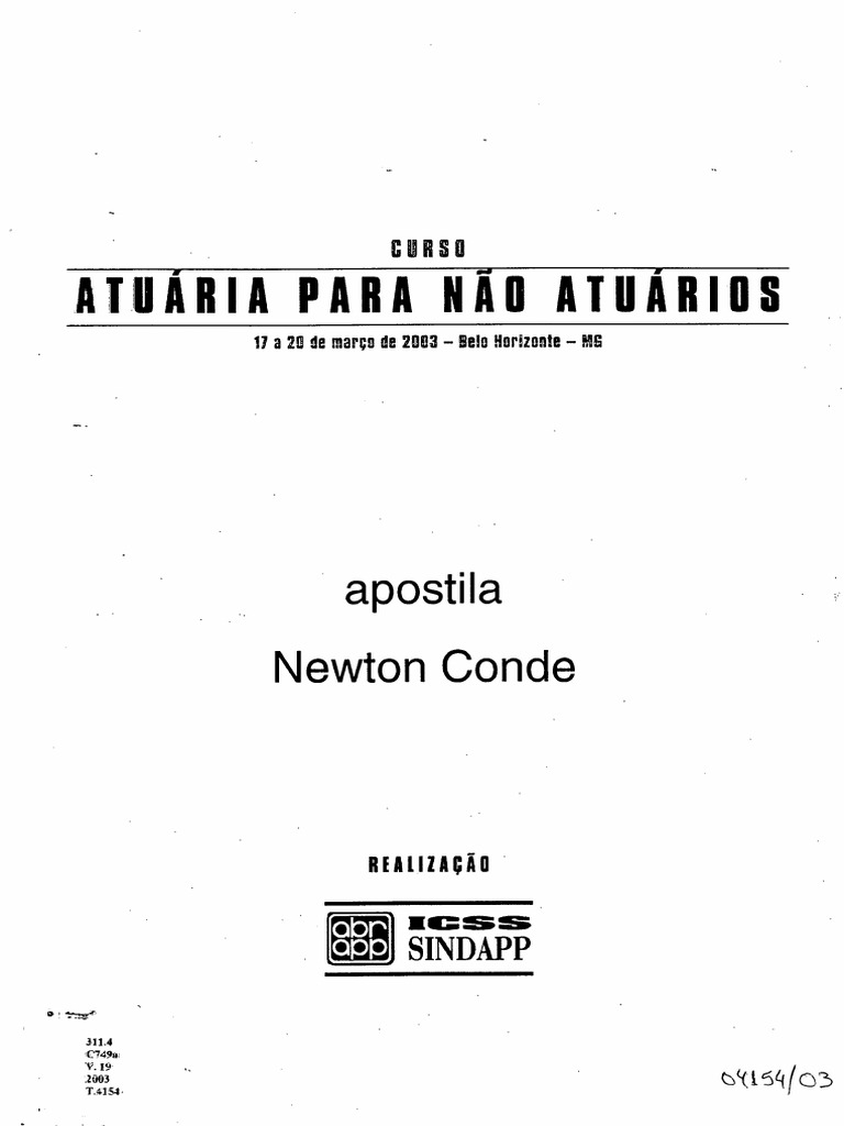 Tombo 4154 Atuaria Para Nao Atuarios | PDF | Ciência Atuarial