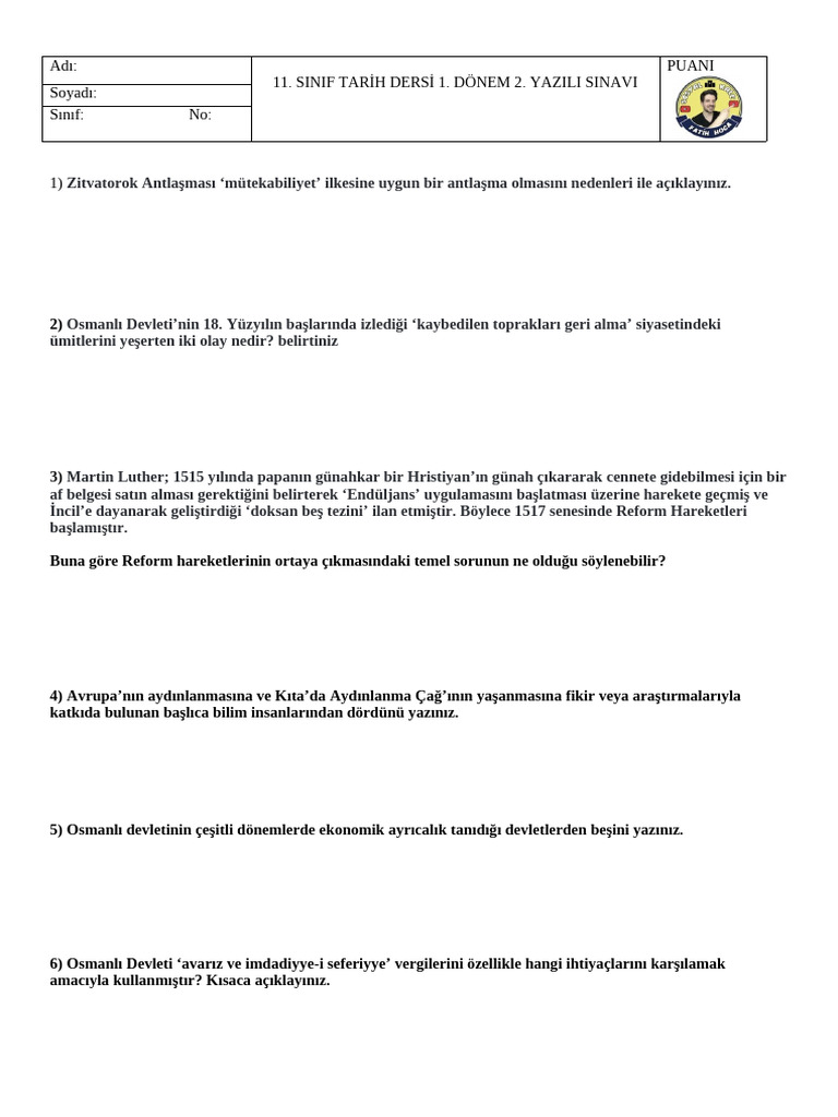 11 Sinif Tarih 1d2y Cvp Sosyal Kale | PDF