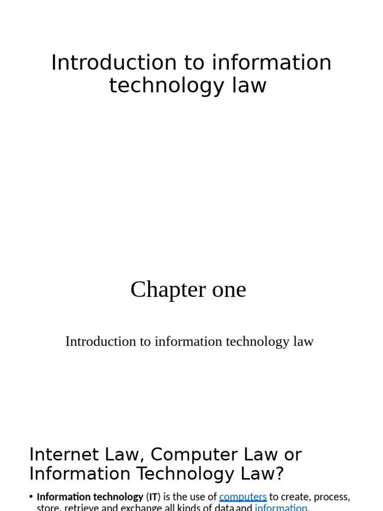 Introduction to Information Technology Law [Autosaved]-1 | PDF | Cybercrime | Crimes