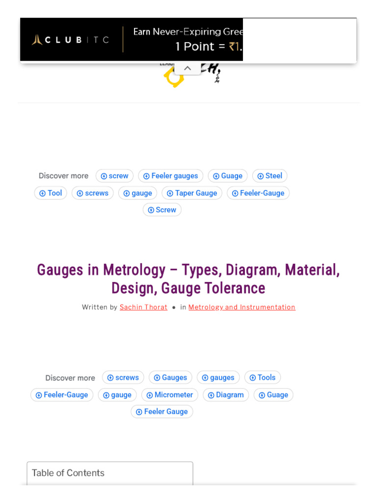 Types and Uses of Gauges in Metrology | PDF | Screw | Heat Treating