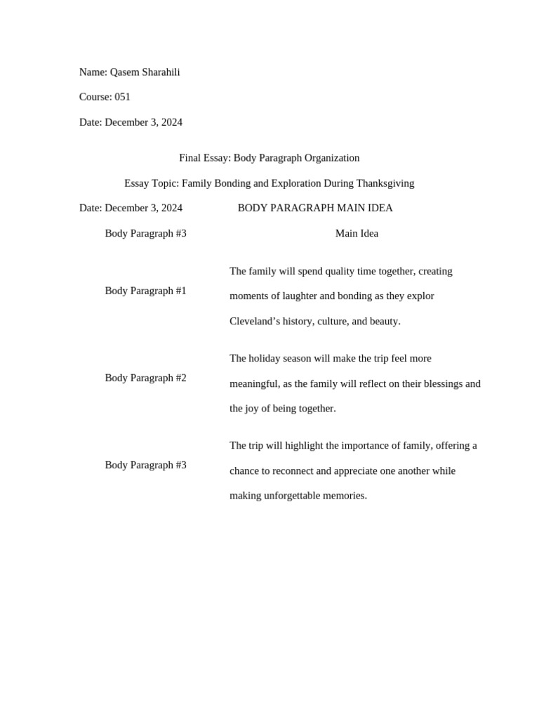 Body Paragraph Organization 3 | PDF