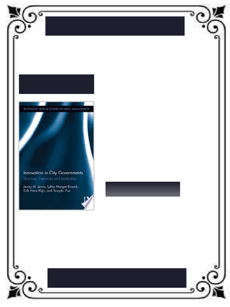 Innovation in City Governments Structures Networks and Leadership 1 ...