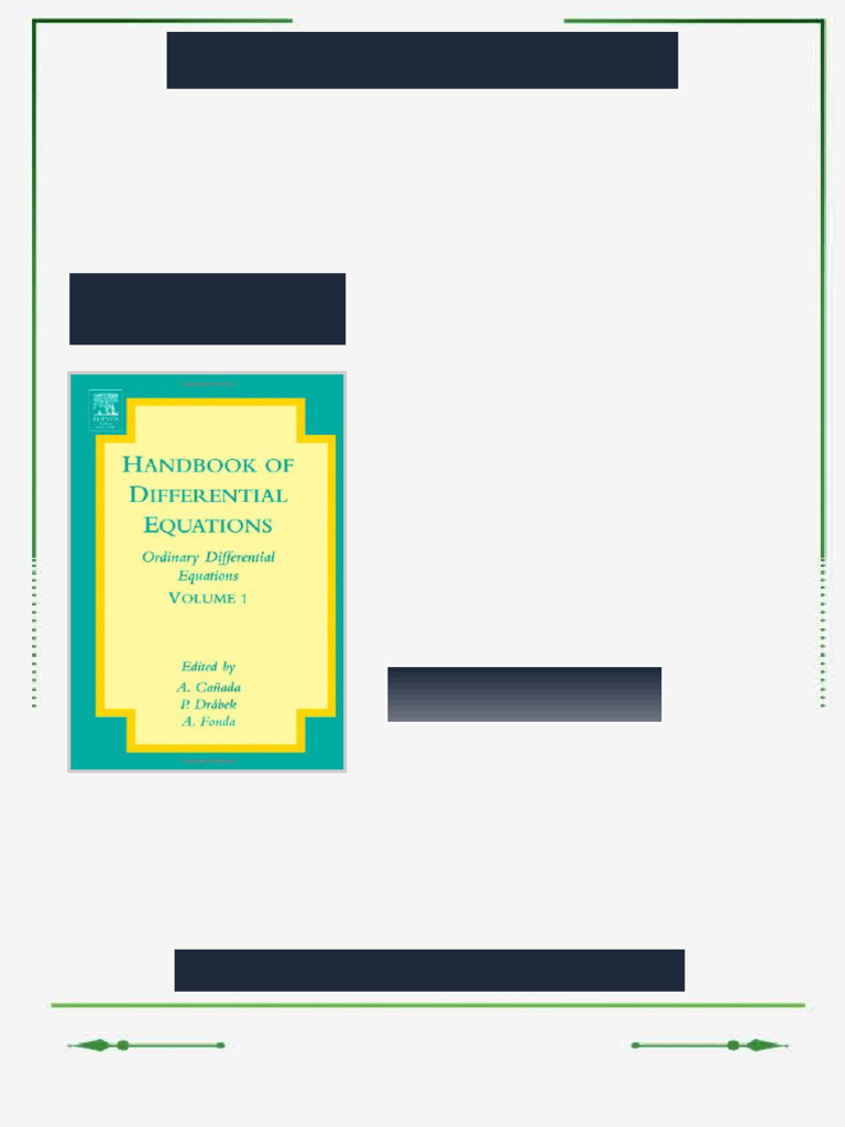 Handbook of Differential Equations Ordinary Differential Equations 1st ...