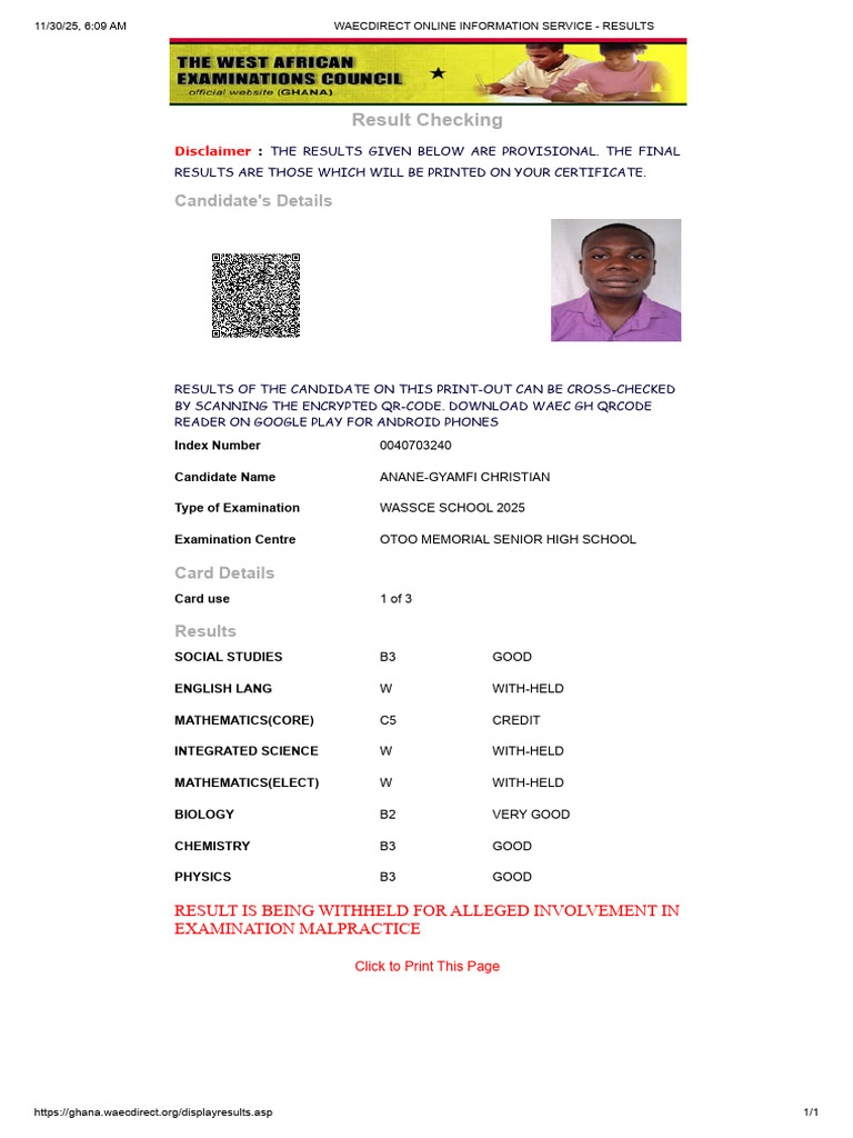 Anane - Results | PDF