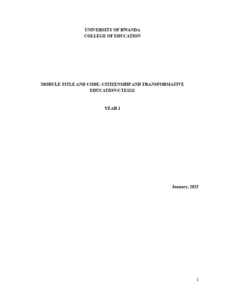 Cte8111 Unit 1 Civic Education Notes 2025[1] Mube Musoma Mukanya Haraza ...
